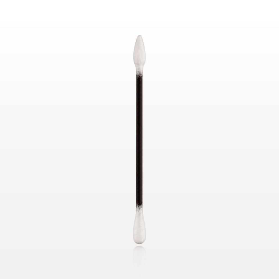 White Point/Round Tip Swab with Black Paper Handle in Cylinder Container