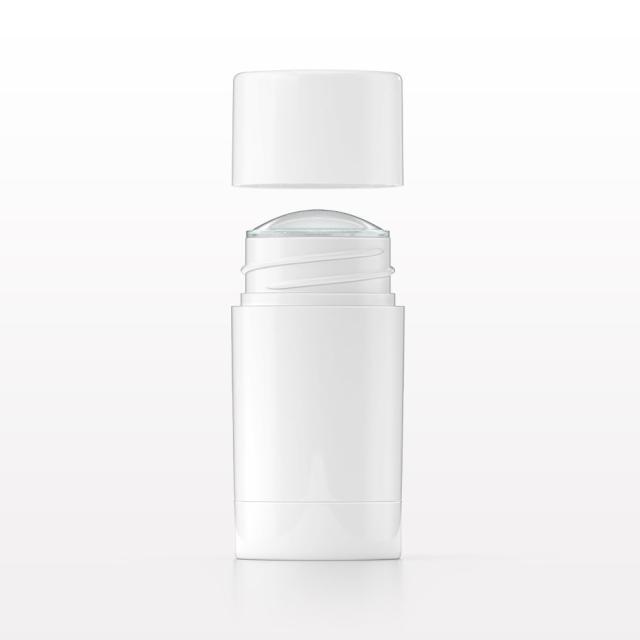 Round Twist-Up Deodorant Container and Cap, White