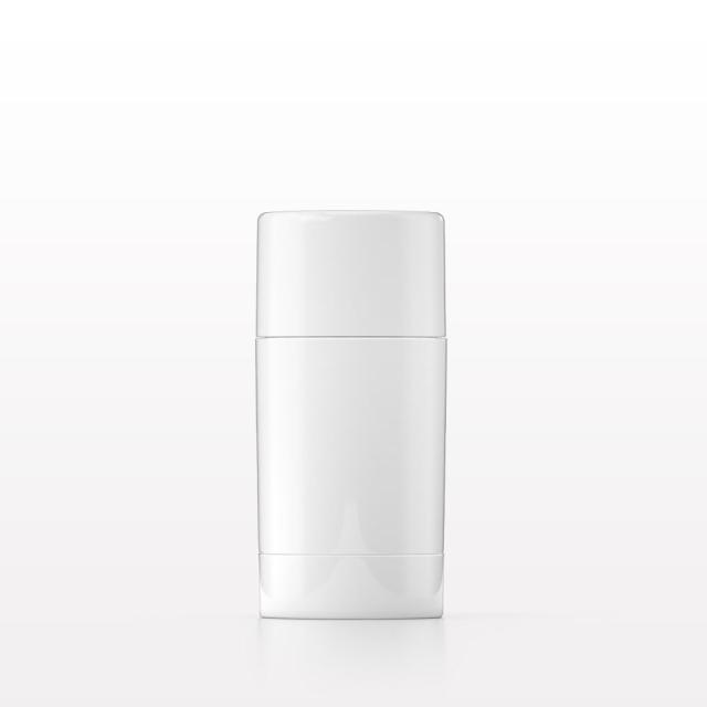 Round Twist-Up Deodorant Container and Cap, White